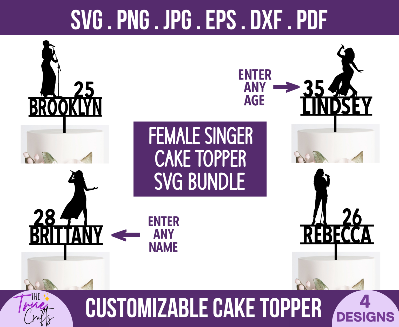 Female Singer Cake Topper SVG Bundle – TheTrueCrafts