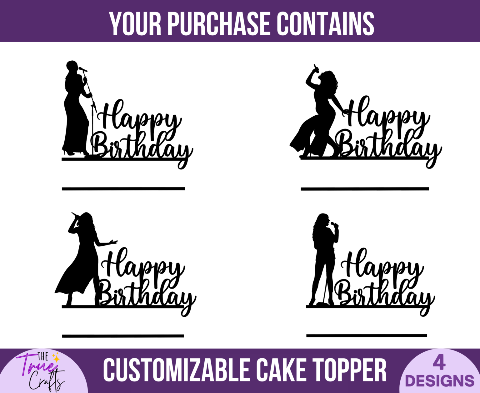 Female Singer Cake Topper SVG Bundle – TheTrueCrafts